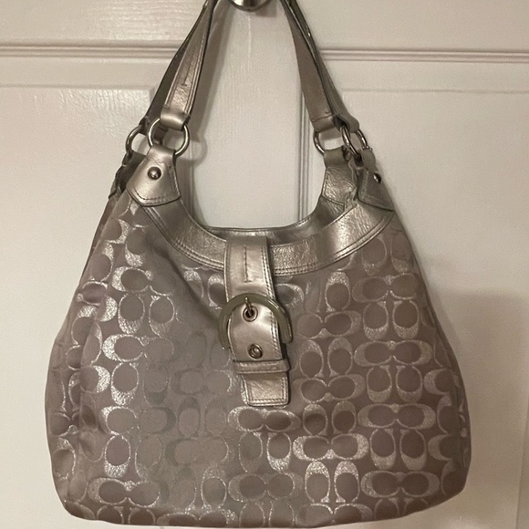 Coach | Bags | Coach Silver Medium Sized Purse | Poshmark